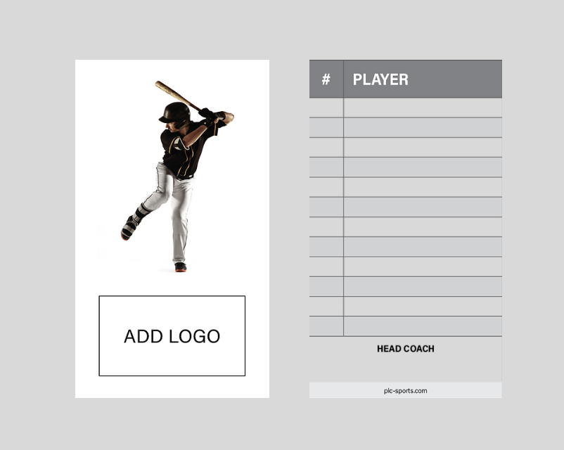 Baseball Roster Card (12 Player Roster) | Personalized Lineup Cards