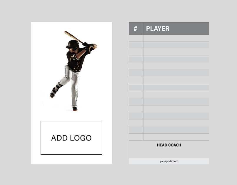 Baseball Roster Card (15 Player Roster) | Personalized Lineup Cards