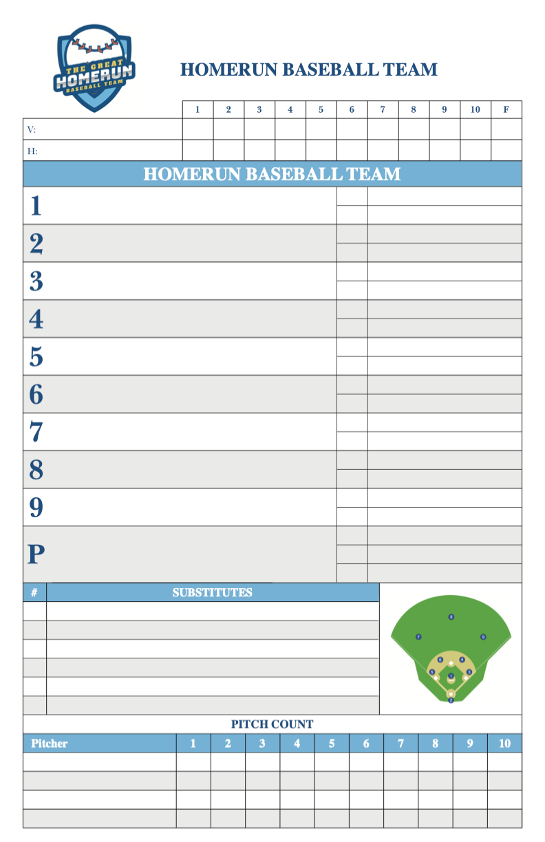 Softball Personalized Lineup Cards