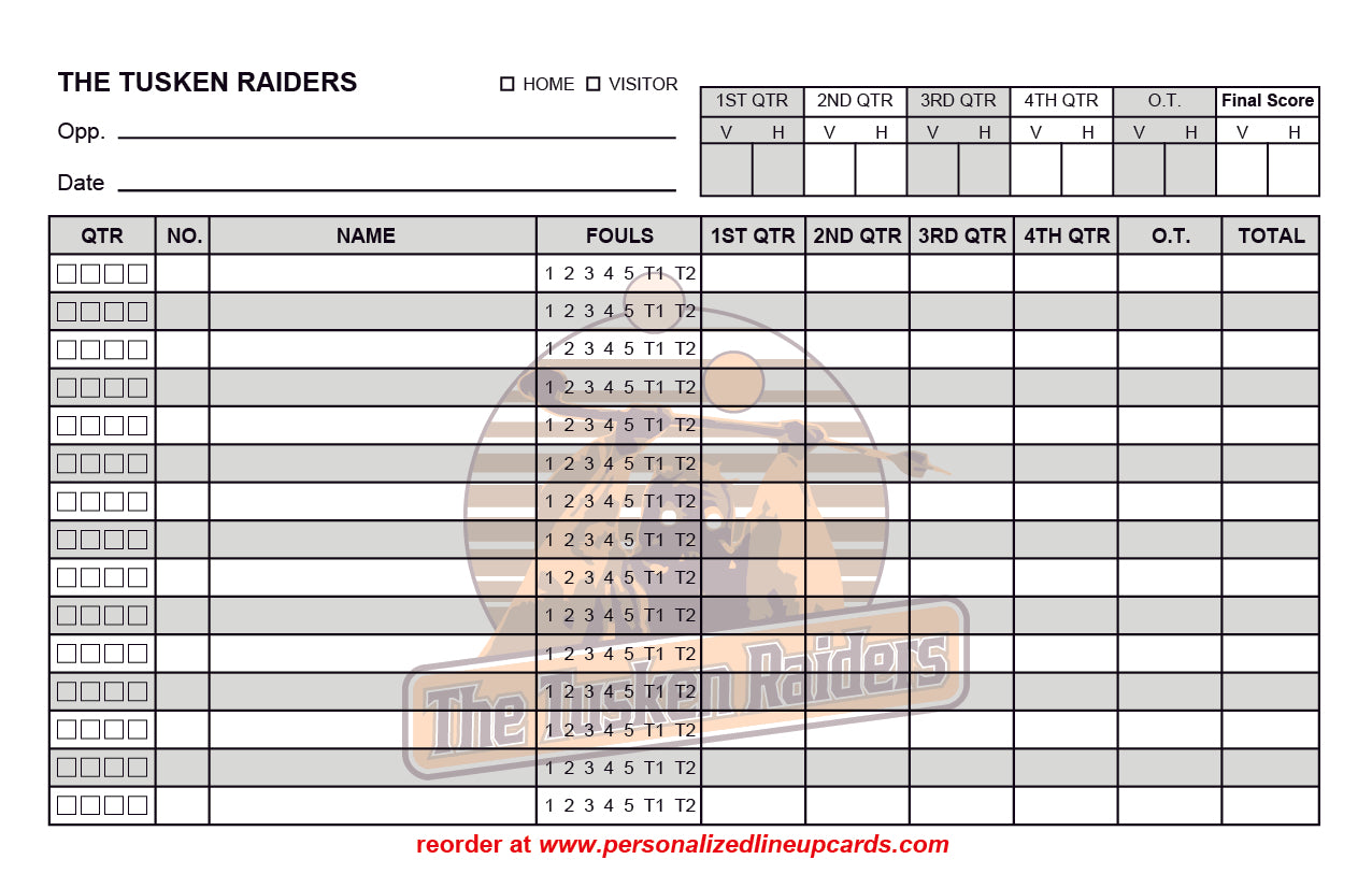 Personalized Basketball Lineup Cards | Personalized Lineup Cards