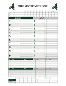 Softball Personalized Lineup Cards